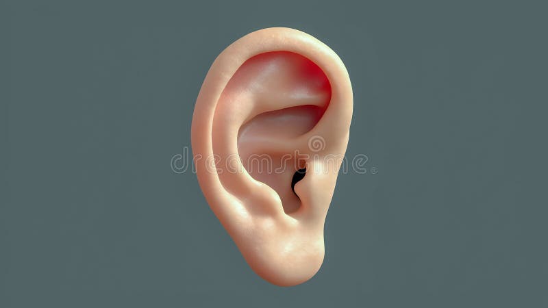 3D model of the human ear stock illustration. Illustration of internal ...