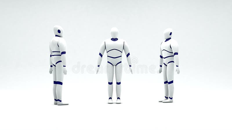 3D Model of Humanoid Robot. Stock Illustration - Illustration of animal ...