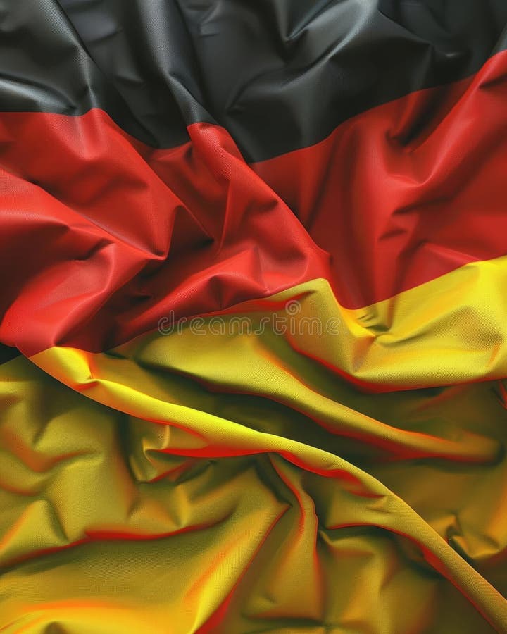 3D Model Illustration of the German Flag with a Dynamic Folded Fabric ...
