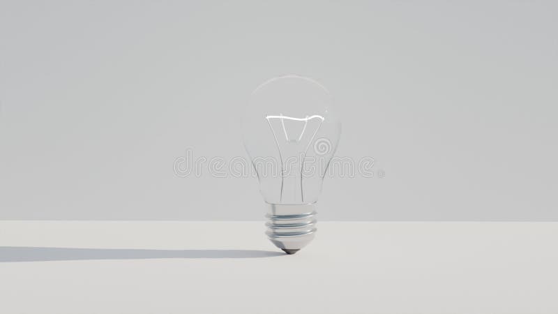 3D Model of an Incandescent Light Bulb Stands on a White Background in ...
