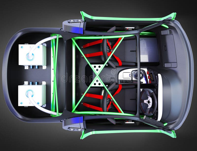 3D Model of the Interior of a Coupe Car with a Sporty Interior Layout ...