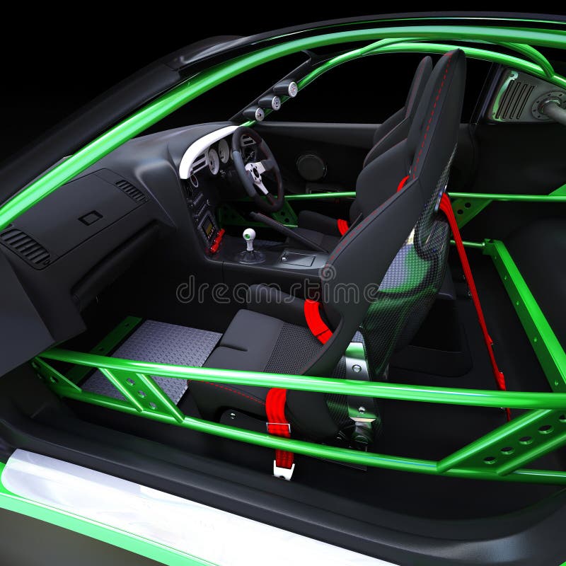 3D Model of the Interior of a Coupe Car with a Sporty Interior Layout ...