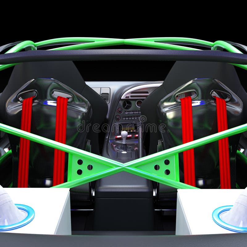 3D Model of the Interior of a Coupe Car with a Sporty Interior Layout ...