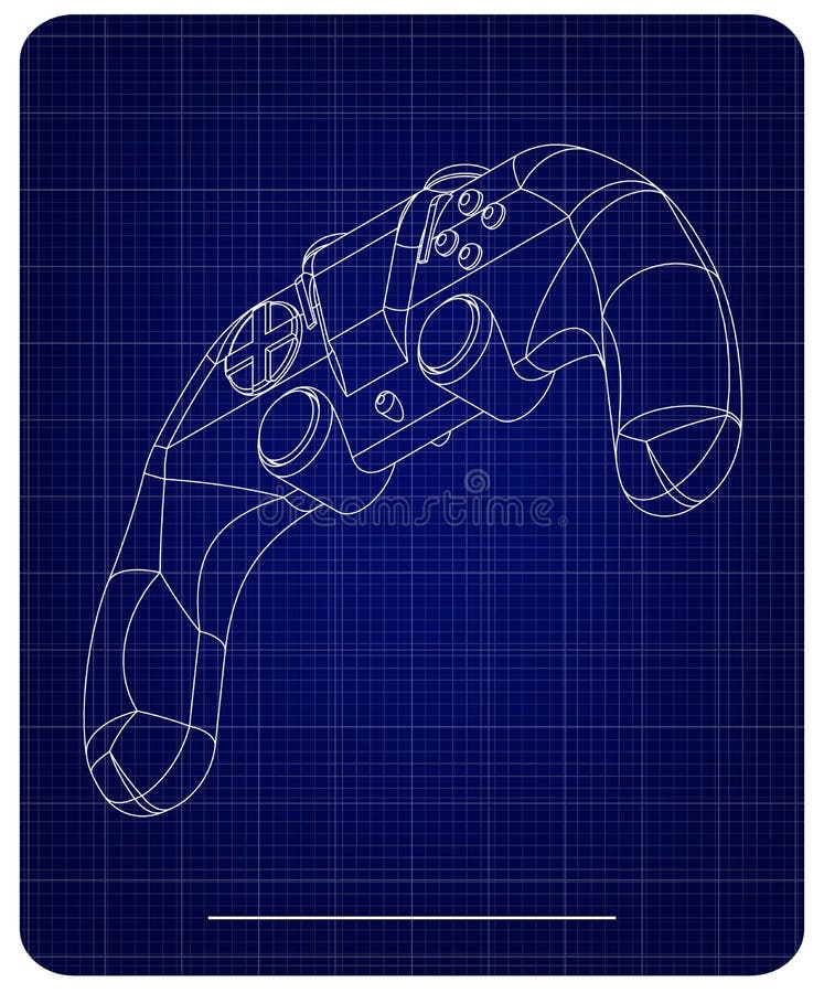3d Model of Joystick on a Blue Stock Vector - Illustration of business ...