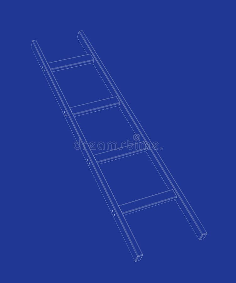 3D model of ladder stock illustration. Illustration of sketch - 217123016