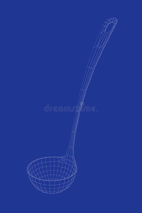 3D model of ladle stock illustration. Illustration of spoon - 258466083