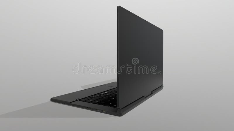 3d Model Laptop on Black Background Stock Illustration - Illustration ...
