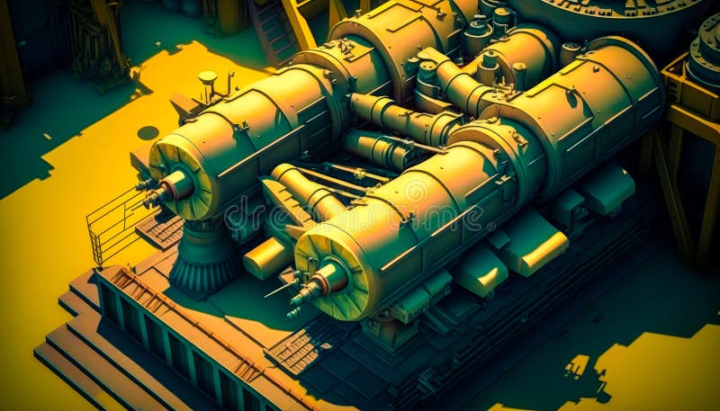 3d Model of Large Steam Engine. Generative AI Stock Illustration ...