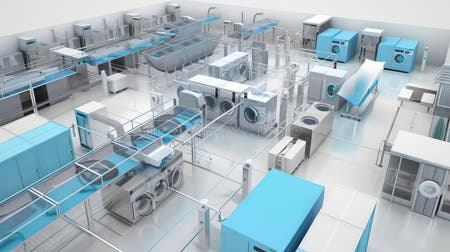 3D Model of Laundry Workflow Management Software for Commercial ...
