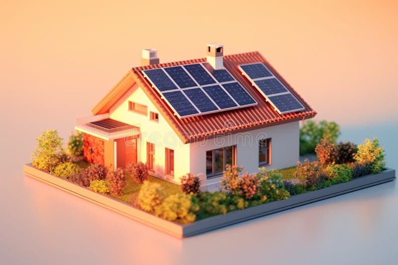 3d Model, Layout of an Eco-friendly, Energy-efficient House. Energy ...