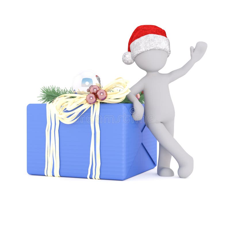 3d Model Lean on the Christmas Gift Box Stock Illustration ...