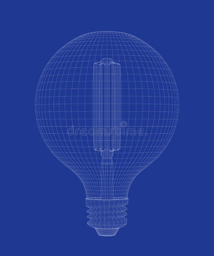 3d model of led bulb stock illustration. Illustration of incandescent ...