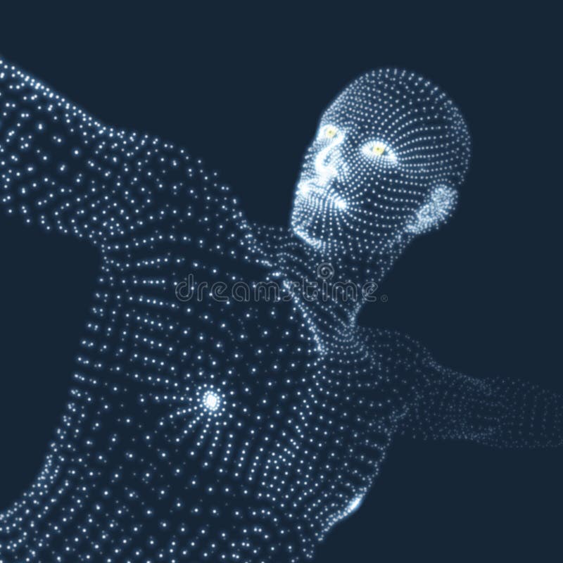 3D Model of Man. Human Body. Design Element Stock Vector - Illustration ...