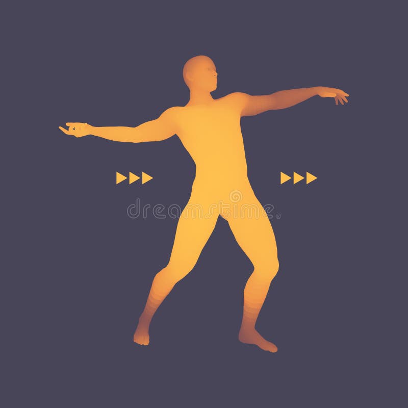 3D Model of Man. Human Body. Design Element Stock Vector - Illustration ...