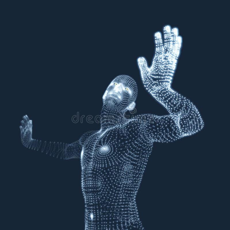 3D Model of Man. Human Body. Design Element Stock Vector - Illustration ...