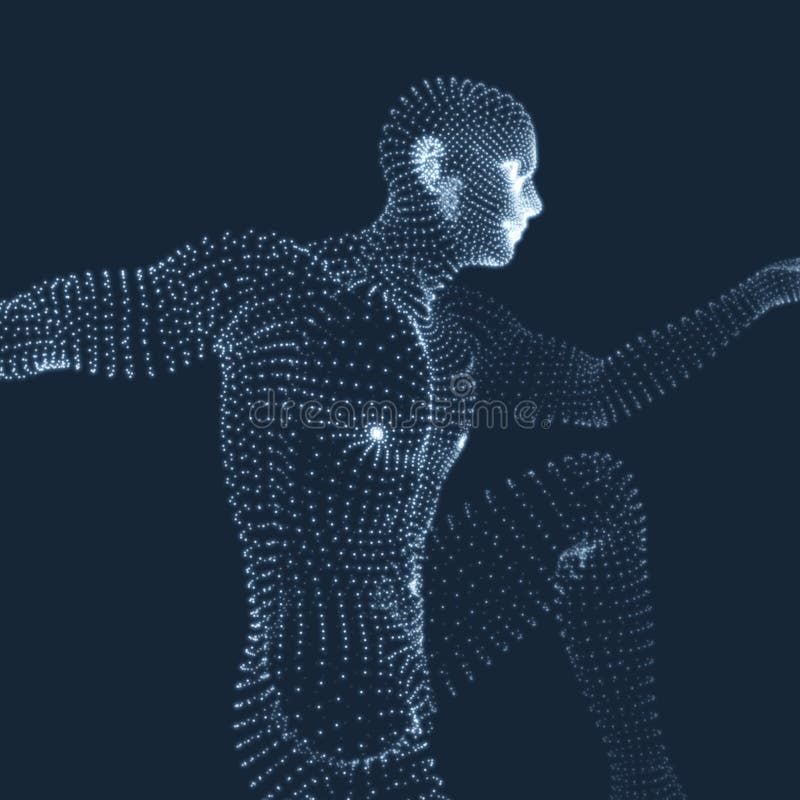 3D Model of Man. Human Body. Design Element Stock Vector - Illustration ...