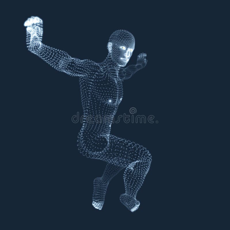 3D Model of Man. Human Body. Design Element Stock Vector - Illustration ...