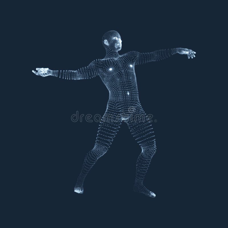 3D Model of Man. Human Body. Design Element Stock Vector - Illustration ...