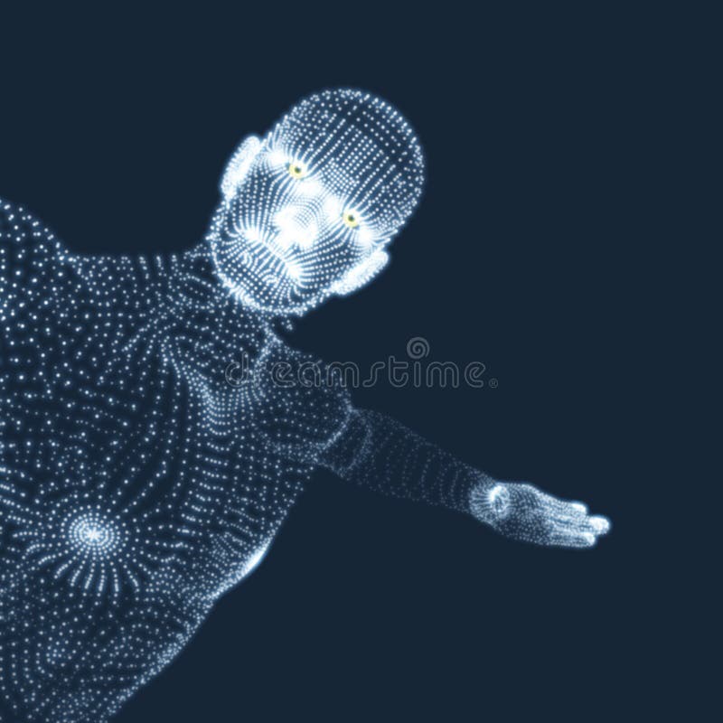 3D Model of Man. Human Body. Design Element Stock Vector - Illustration ...