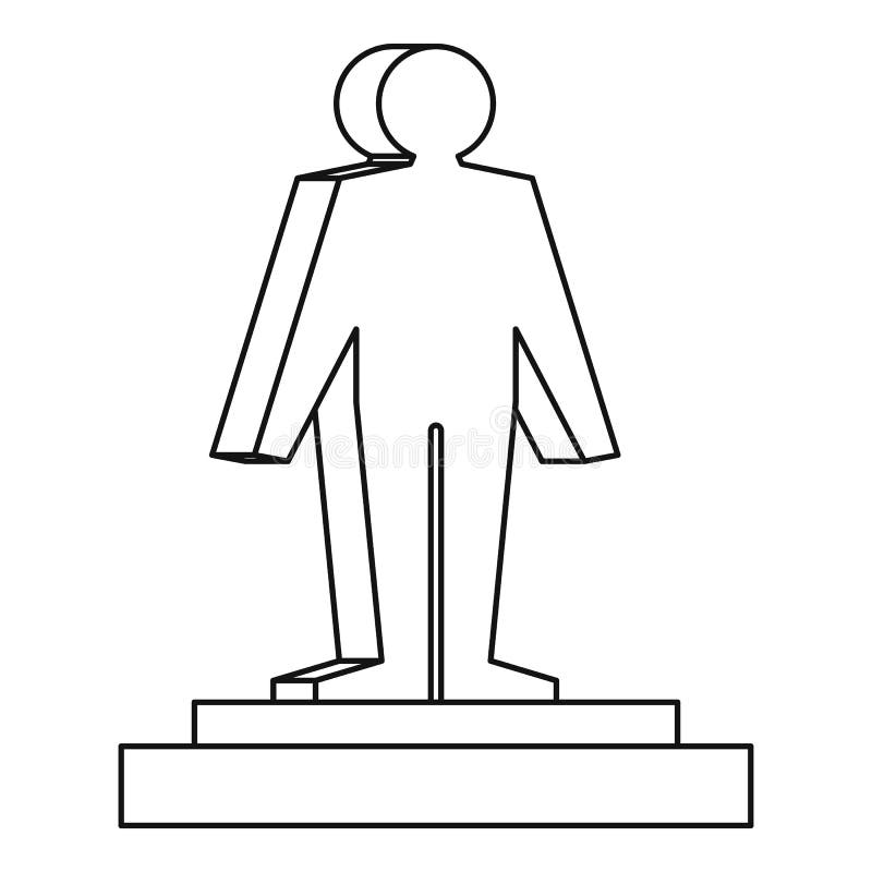 3d Model of a Man Icon, Outline Style Stock Vector - Illustration of ...