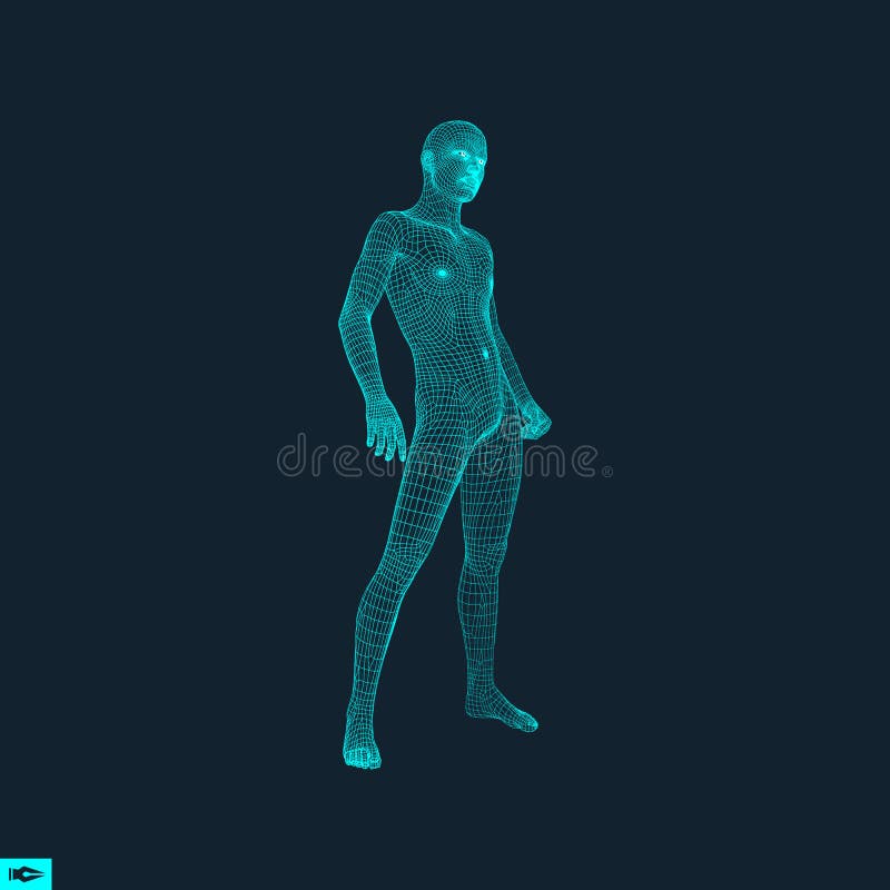 3D Model of Man. Polygonal Design. Geometric Design. Business, Science ...
