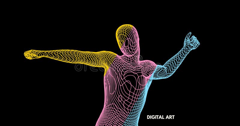 3d Model of Man. Vector Illustration Stock Vector - Illustration of ...