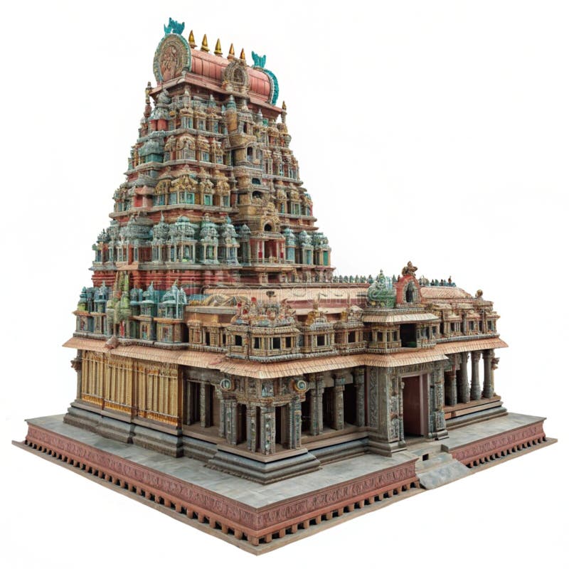 3D Model of Meenakshi Amman Temple Isolated on Transparent Background ...