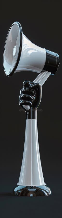 A 3D Model of a Megaphone Morphing into a Peace Symbol Representing the ...