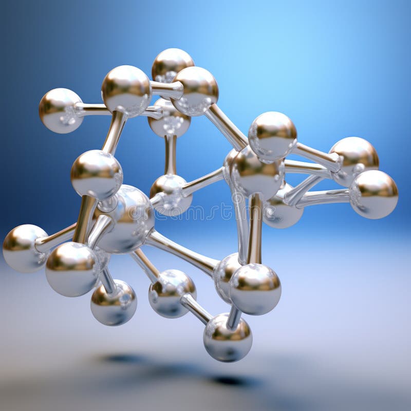 Super Detailed 3d Render of Silver Molecule in Smooth and Shiny ...