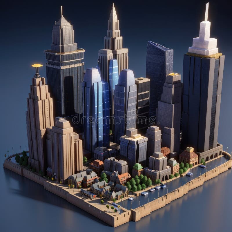 3D Model Metropolis City Experience Stock Illustration - Illustration ...