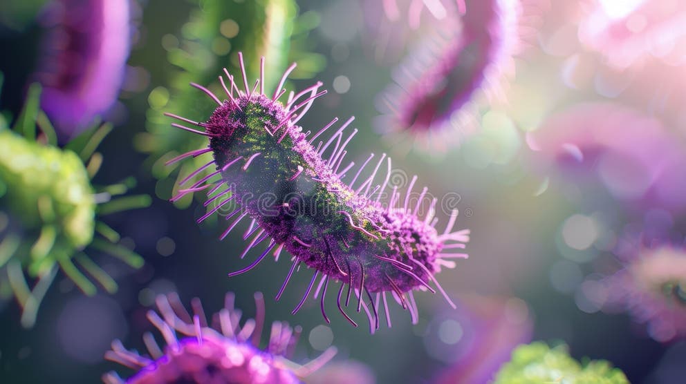 The 3D Model of Microbe.AI Generated Image Stock Illustration ...