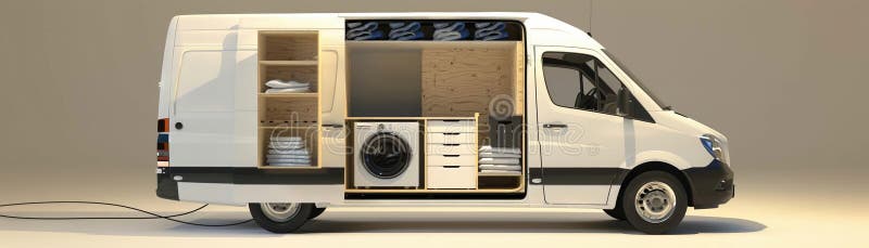 3D Model of Mobile Laundry Van Offering Pickup and Delivery Convenience ...