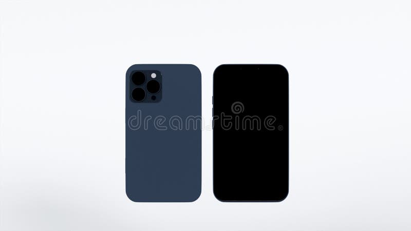 3D Model of Mobile Touch Phone from Back and Front with Black Screen on ...