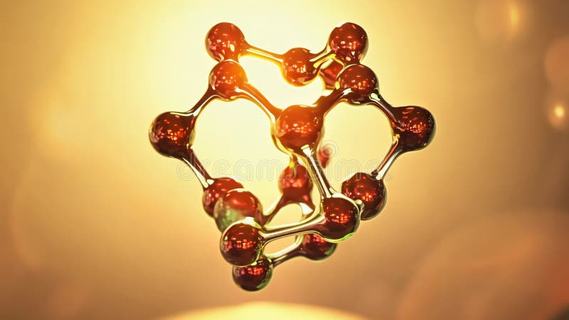 A 3D Model of a Molecule with Metallic, Reflective Surfaces ...