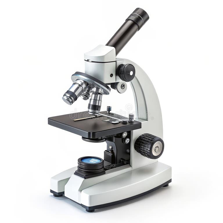 3D Model Monocular Compound Microscope, Isolated on White Background, Science, Laboratory ...