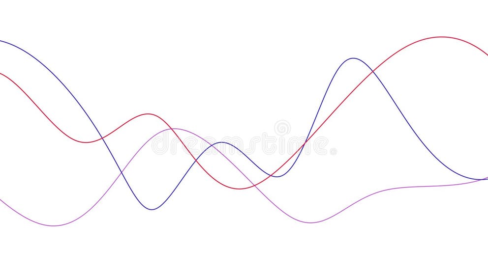 3D Model of Multi-colored Thin Lines in Waves on a White Background ...