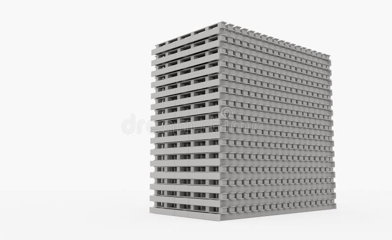 3D Model of a Multi-storey Building Stock Illustration - Illustration ...