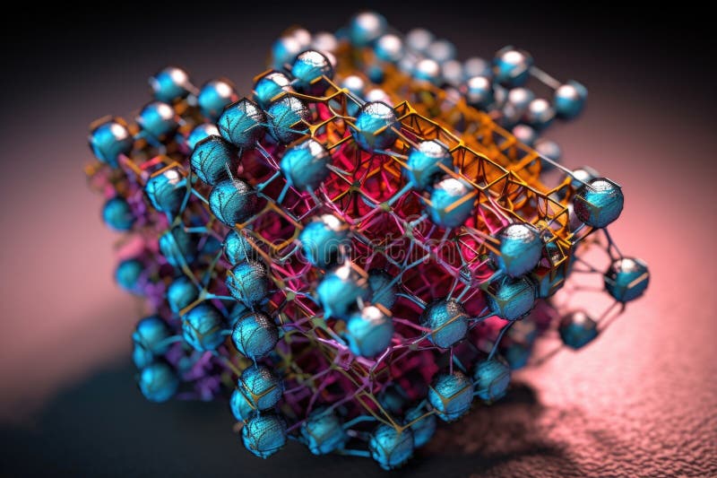 Model of Chemical Structure Molecule Closeup of Spheres and Compounds ...
