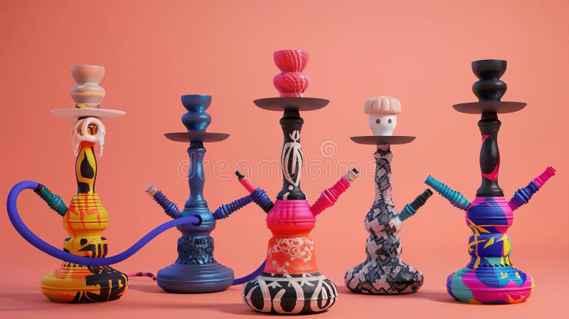3D Model of Novelty Hookah Designs Inspired by Pop Culture Themes Stock ...