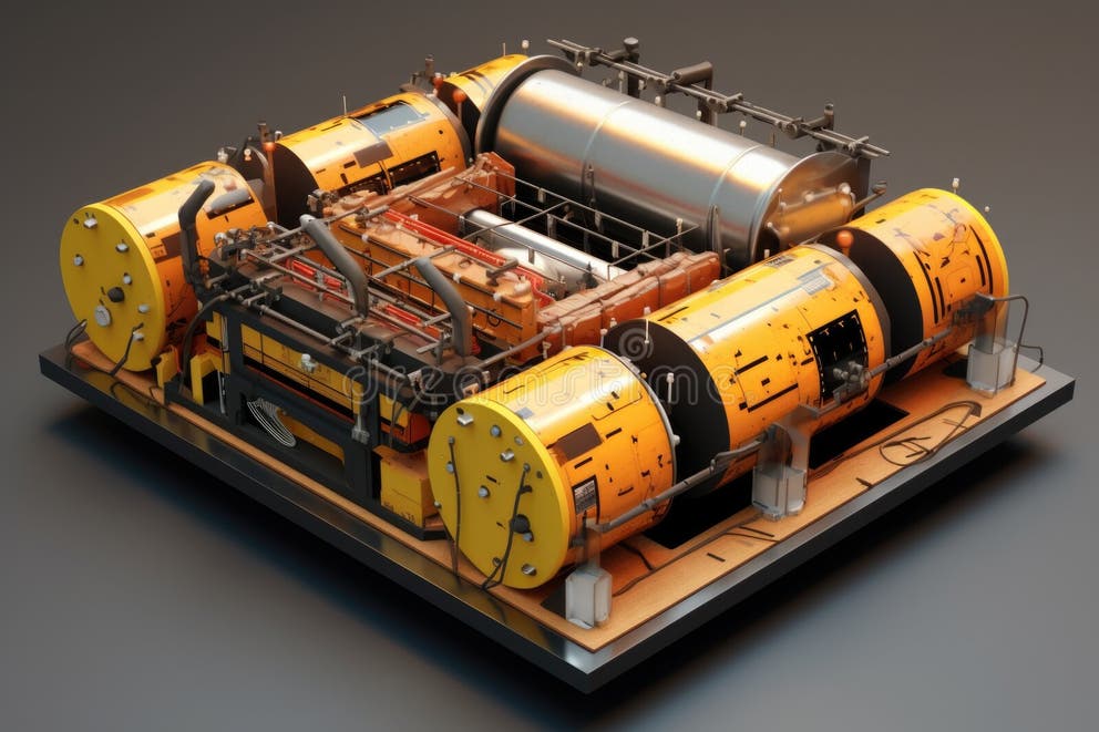 3d Model of a Nuclear Battery with Labels Stock Photo - Image of power ...