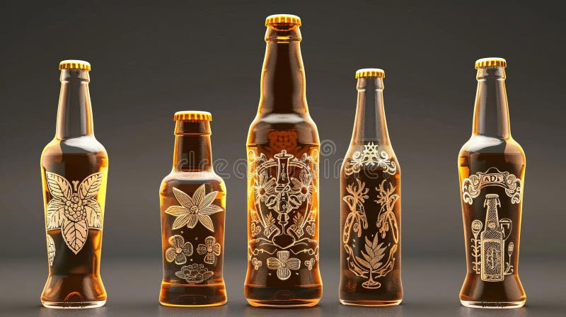 3D Model of Personalized Laser Engraved Beer Bottle Glassware Stock ...