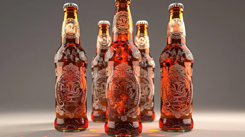3D Model of Personalized Laser Engraved Beer Bottle Glassware Stock ...