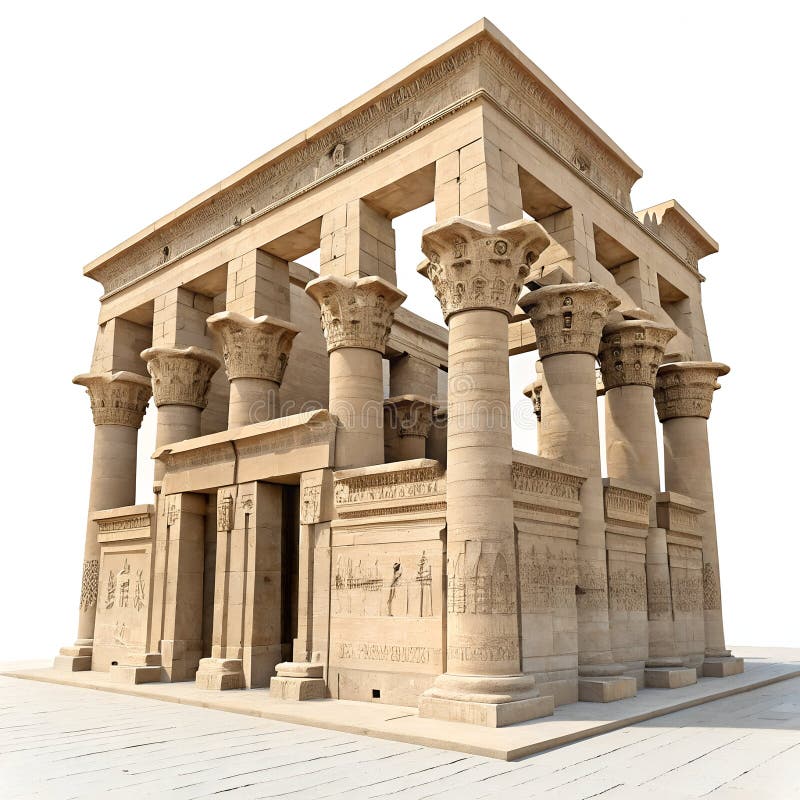 3D Model of the Philae Temple Isolated on White Background Stock ...
