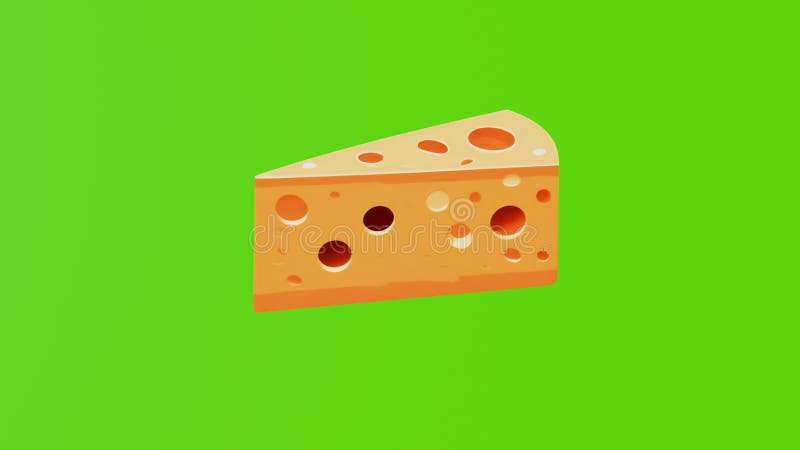 2d Model of a Piece of Yellow Cheese Isolated on a Green Screen Stock ...