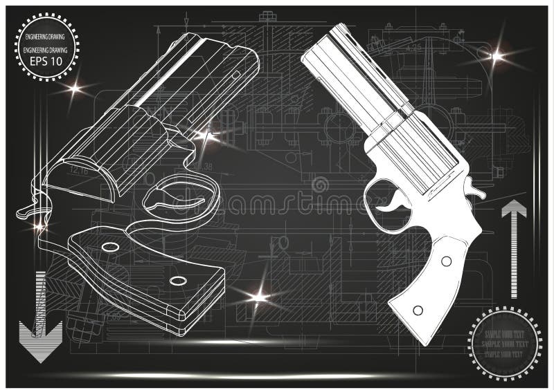 Simple Revolver Line Drawing Stock Illustrations – 115 Simple Revolver ...
