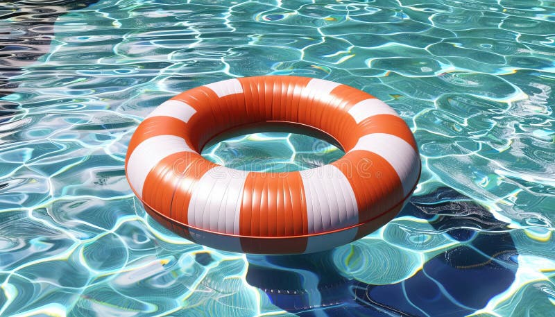 3D Model of a Pool Float in a Swimming Pool Stock Illustration ...