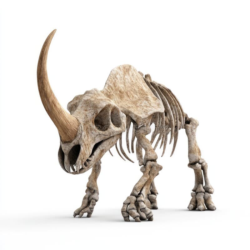 Prehistoric Rhino Skeleton: Ancient Beast Fossil Remains Stock ...