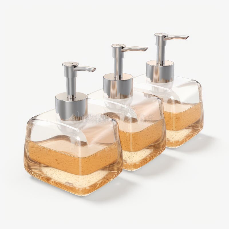 3d Model Preview: Empty Soap Dispenser in Gold and Amber Style Stock ...