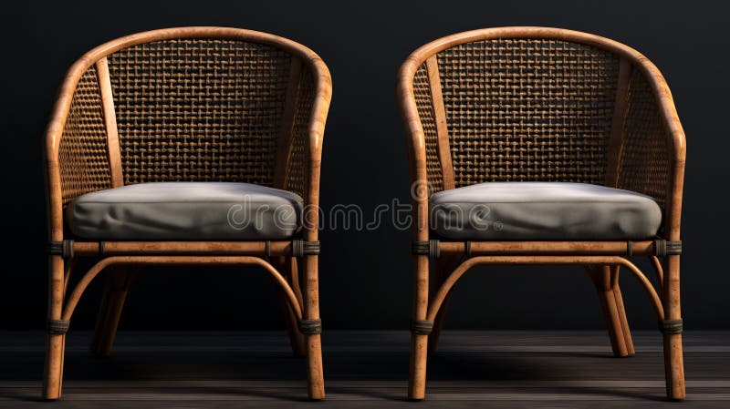 Preview of Rattan Chair Model with Gritty Textures and Exciting Texture ...