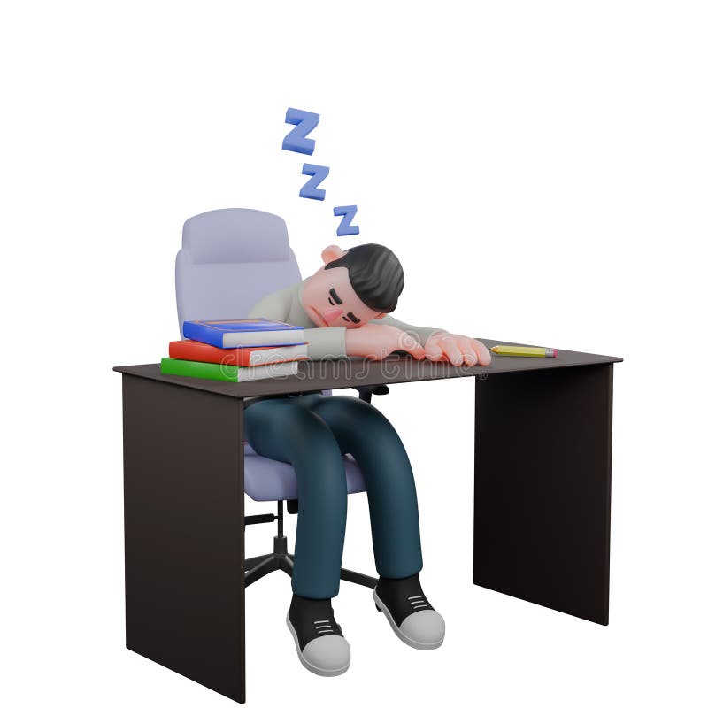 A Male Writer is Sleeping on His Desk Stock Photo - Illustration of ...